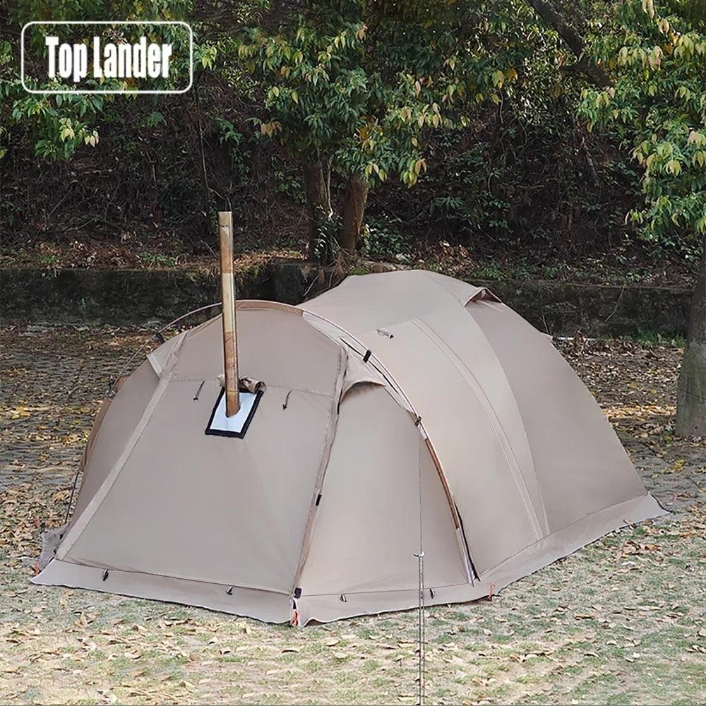 Hot Tent 2 Person Waterproof extend Dome Tent with Stove Jack & Snow ...