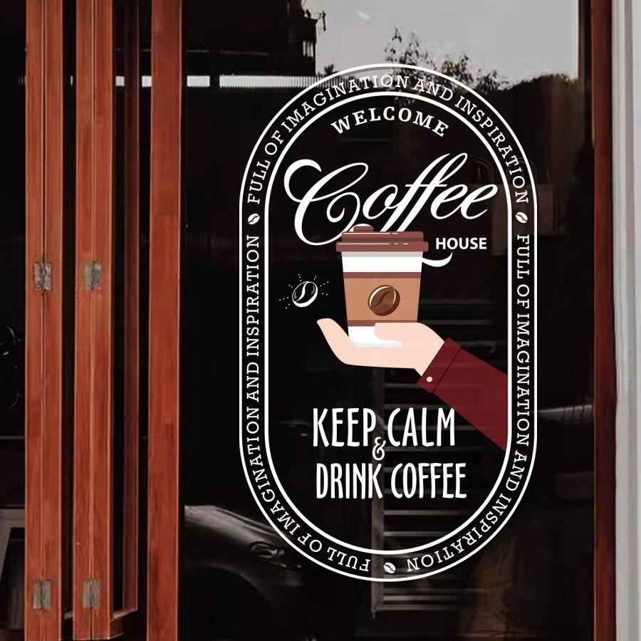 Casa Cafe Decorative Stickers Glass Window Stickers Door Stickers pvc ...