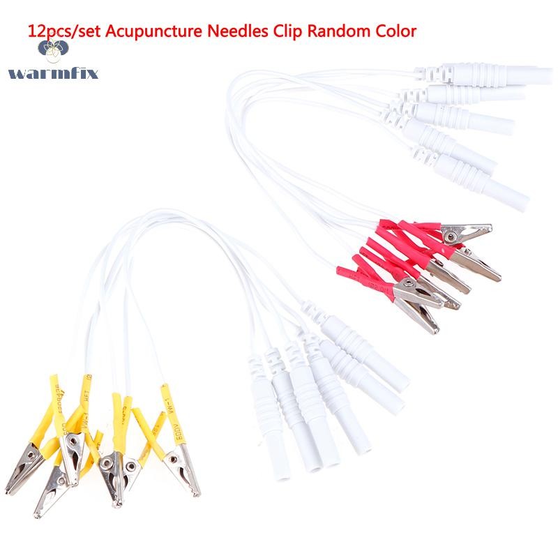 (warmfix) 12Pcs/Set Alligator Clip Cable Electronic Acupuncture ...