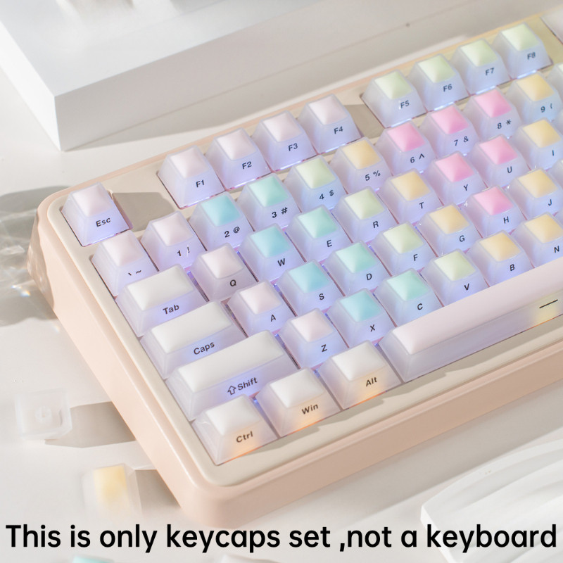 PBT Keycap Cherry Rainbow Gummies Silicone Transparent Rainbow Jelly ...