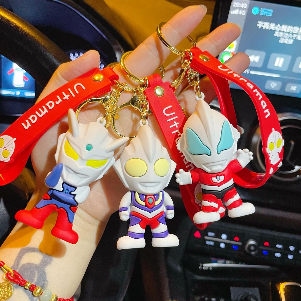 1 piece cartoon PVC Ultraman warrior keychain Celo Ultraman youth ...