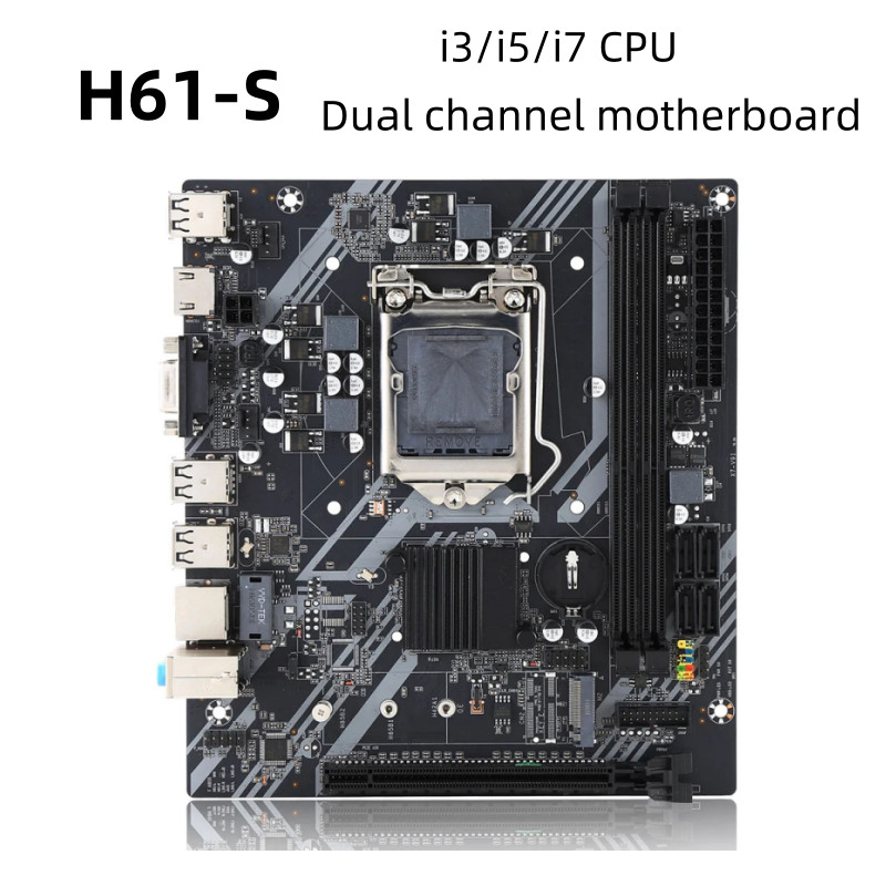 H61-S Dual channel Desktop Motherboard 2*DDR3 Memory SATA2.0 PCIE 16G H61 PC M-ATX Mainboard M.2 ...