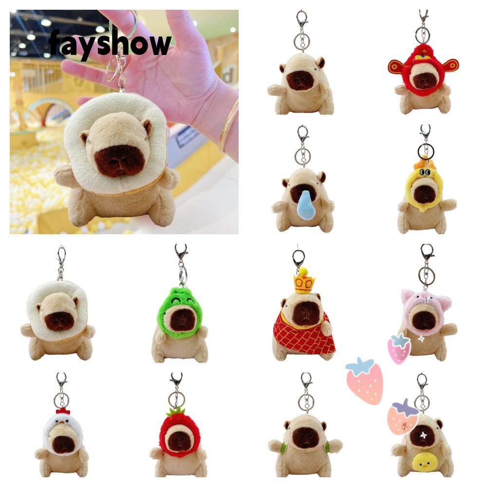 FAY Plush Capybara Doll, Light Brown Cute Keychain Pendant, Creative ...