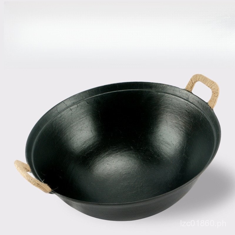 Cast Iron Pot Round Bottom Thickened for Stir-frying Old-fashioned ...