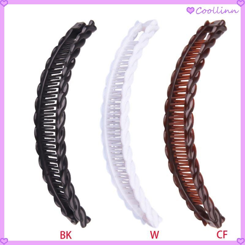 Coollinn Womens Plastic Interlocking Teeth Clincher Combs Banana Clip ...