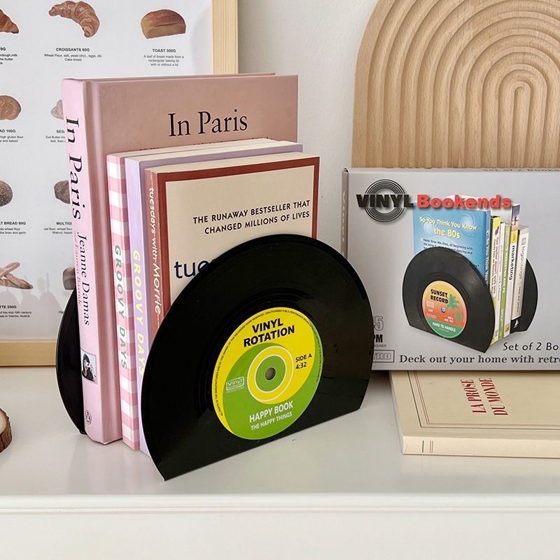 American Style ins Style Retro Vinyl Record Bookend Shelf Student ...