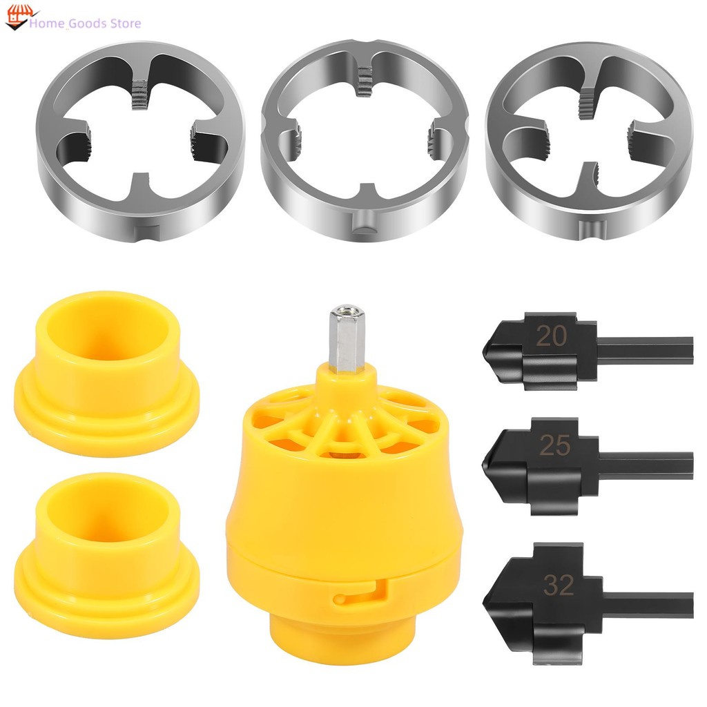 PVC Thread Maker Tool Kit with Lifting Stepped Drill Bit Pipe Threader ...