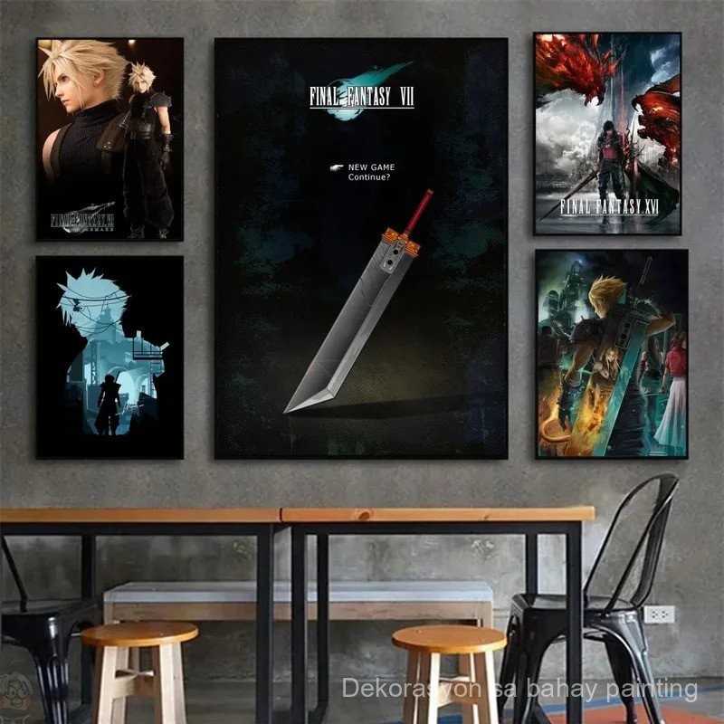 1 piece. Popular Games Final Fantasy VII Remake Poster Stickers Wall ...