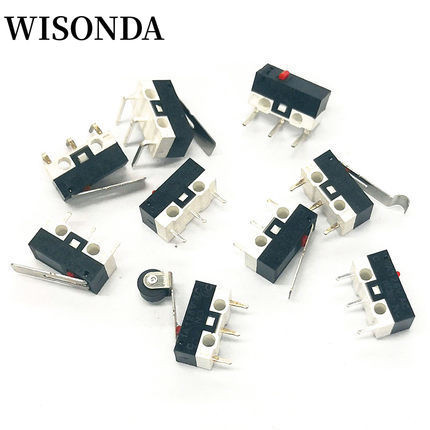 Micro Limit Switch Momentary Push Button Switch 1A 125V AC Mouse Switch 3Pins Long Handle Roller ...