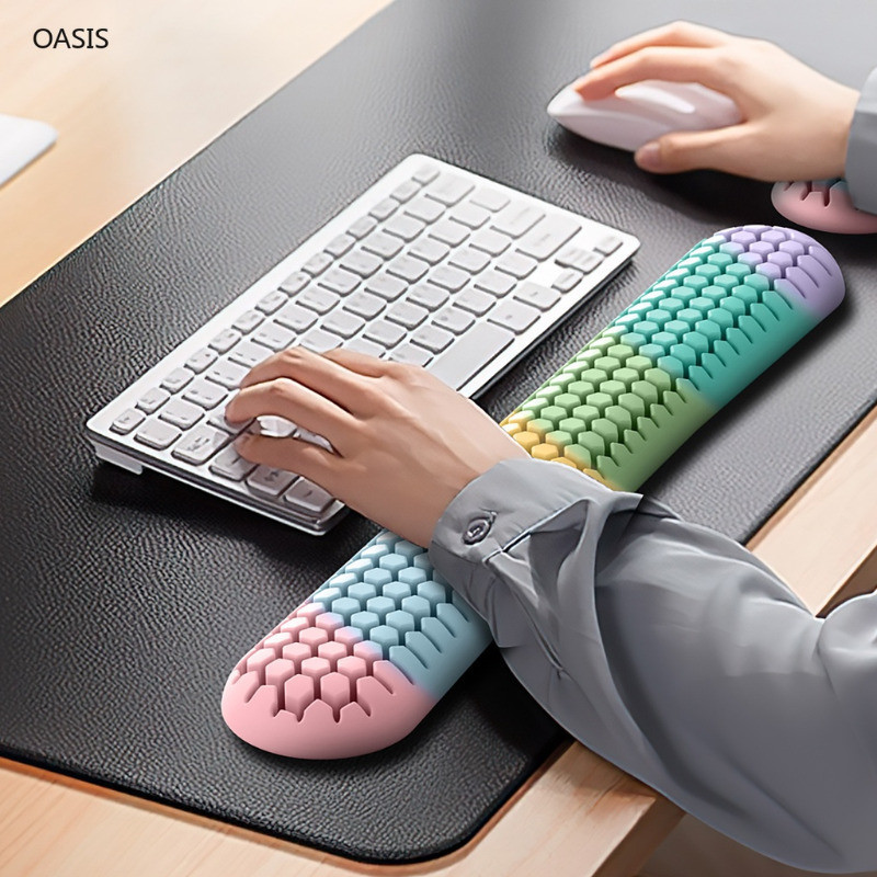 Ventilated Silicone Keyboard Wrist Rest Cooling Mouse Pad Combo ...