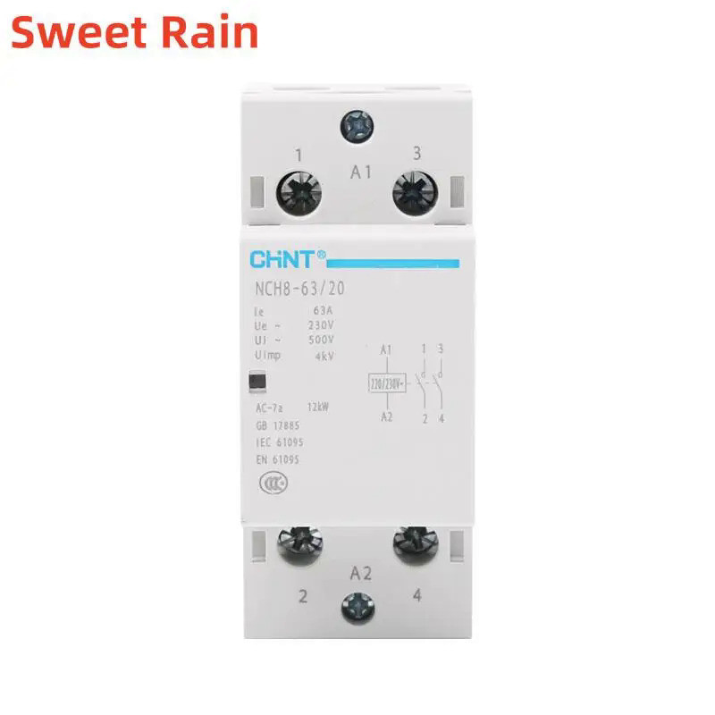 CHINT NCH8-63/20 Modular AC household Contactor 220V 230V AC 63A 1NO ...
