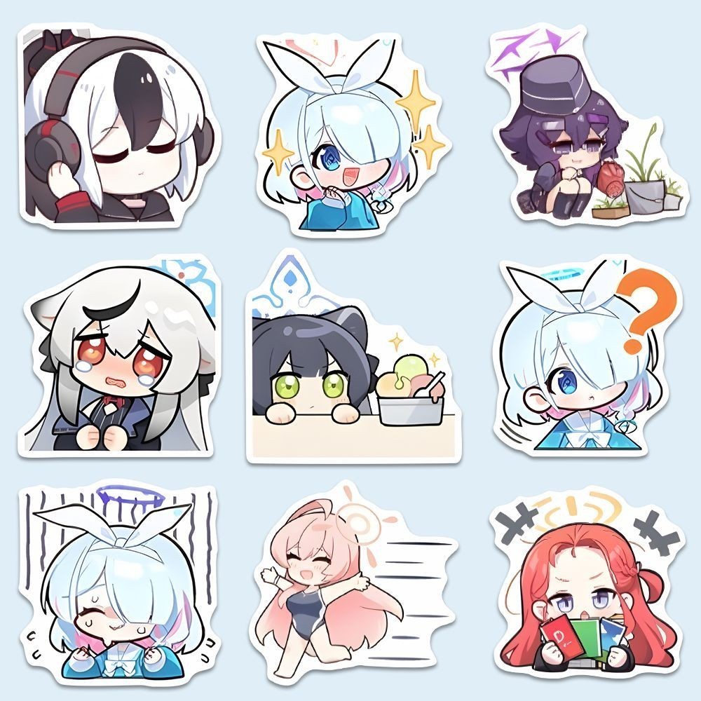 Adorable Anime-style Azure Files Stickers: Cartoon Chibi Azure Files ...
