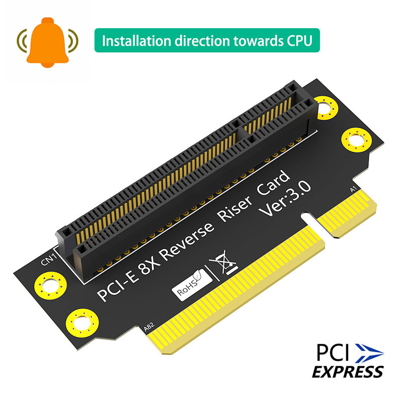 32mm PCIE X8 3.0 90 Degree Reverse Male to Female Riser Card PCI ...