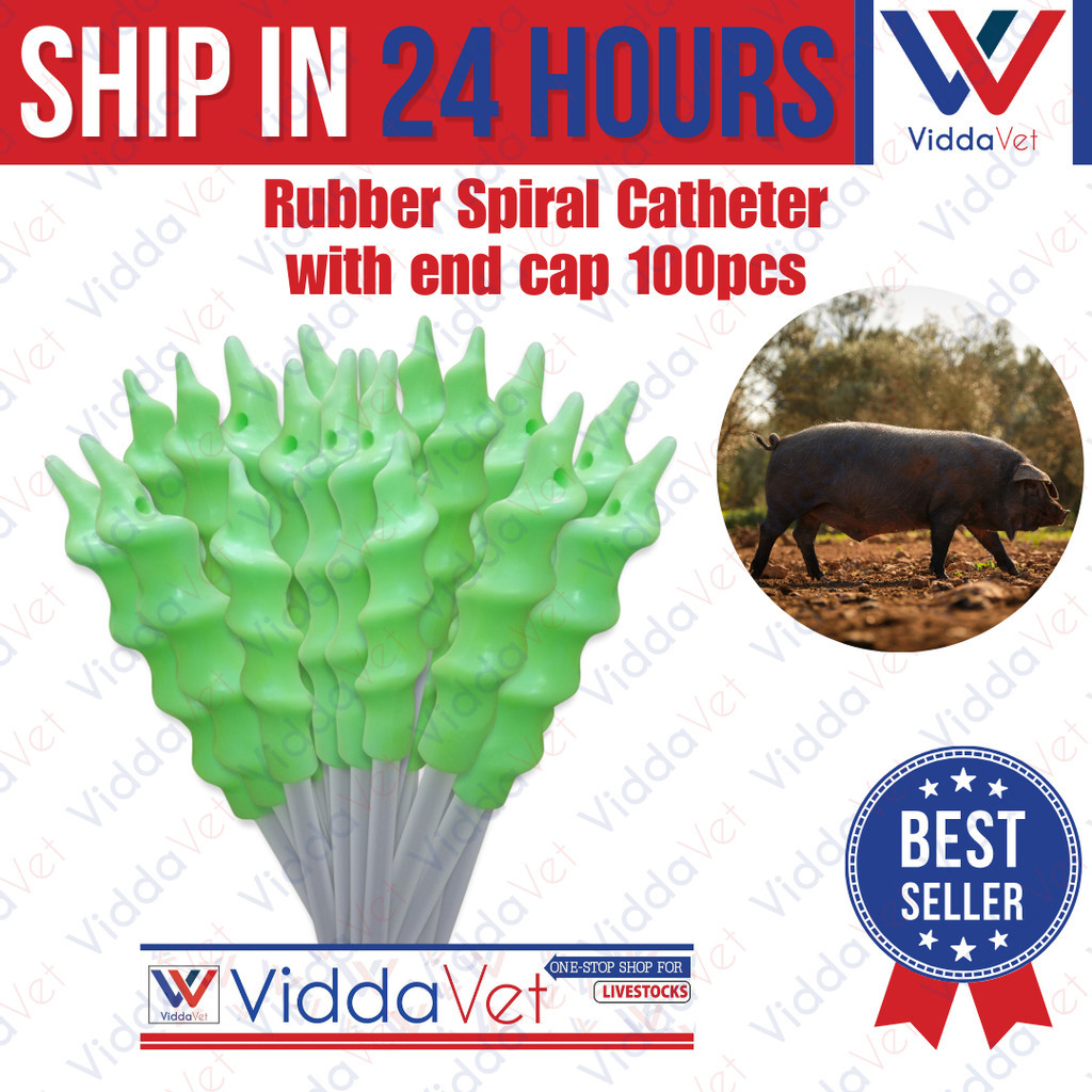 Viddavet Pig AI supplies Pig Spiral Catheter with end cap 100pcs for ...