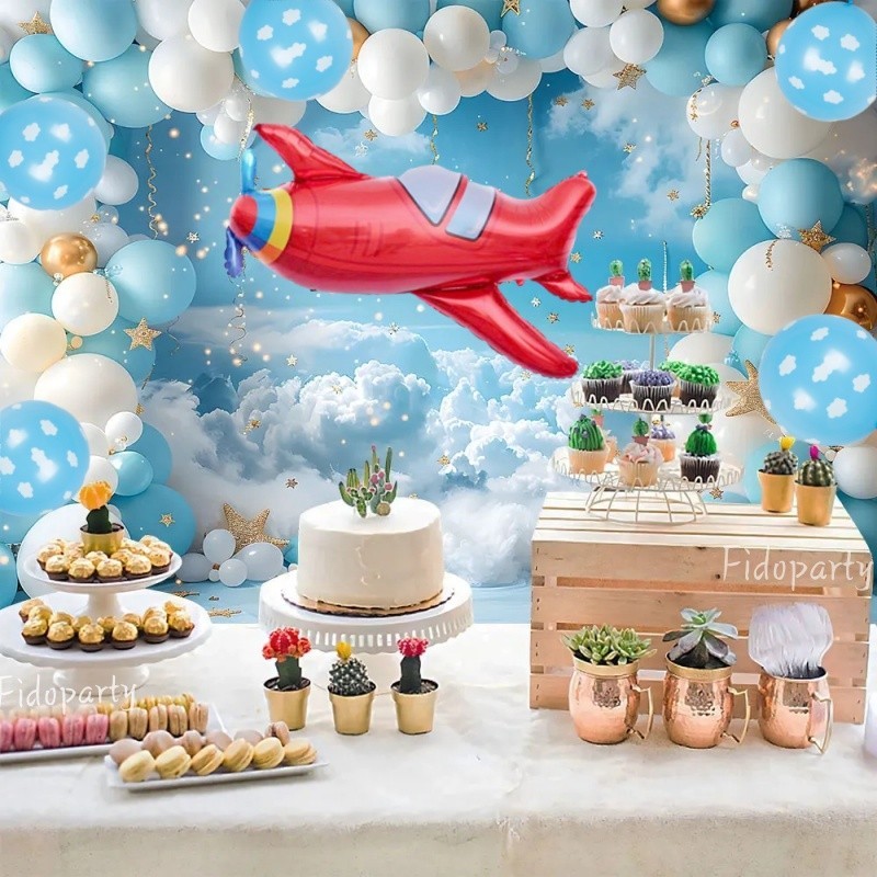 Airplane Birthday Party Decorations Balloon Garland Kit Aircraft Theme ...