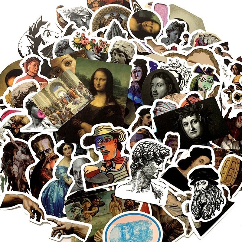 Retro European Mona Lisa Art Stickers Renaissance Famous Paintings ...