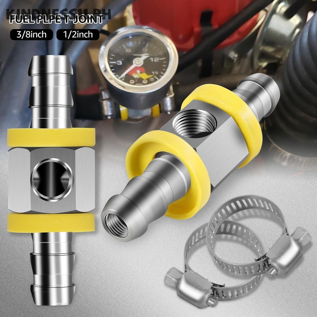 Fuel Line T-Fitting Adapter 3/8inch / 1/2inch Fuel Line Fuel Pressure ...