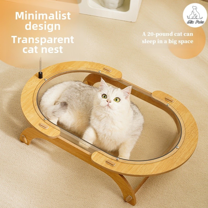 Wooden Space Capsule Cat Bed Cat Spaceship Bed Solid Wood Stand Seasons ...