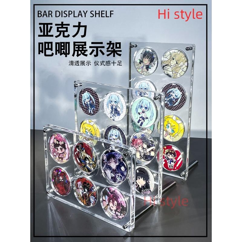 Porous badge display stand tall transparent acrylic plate crystal table ...
