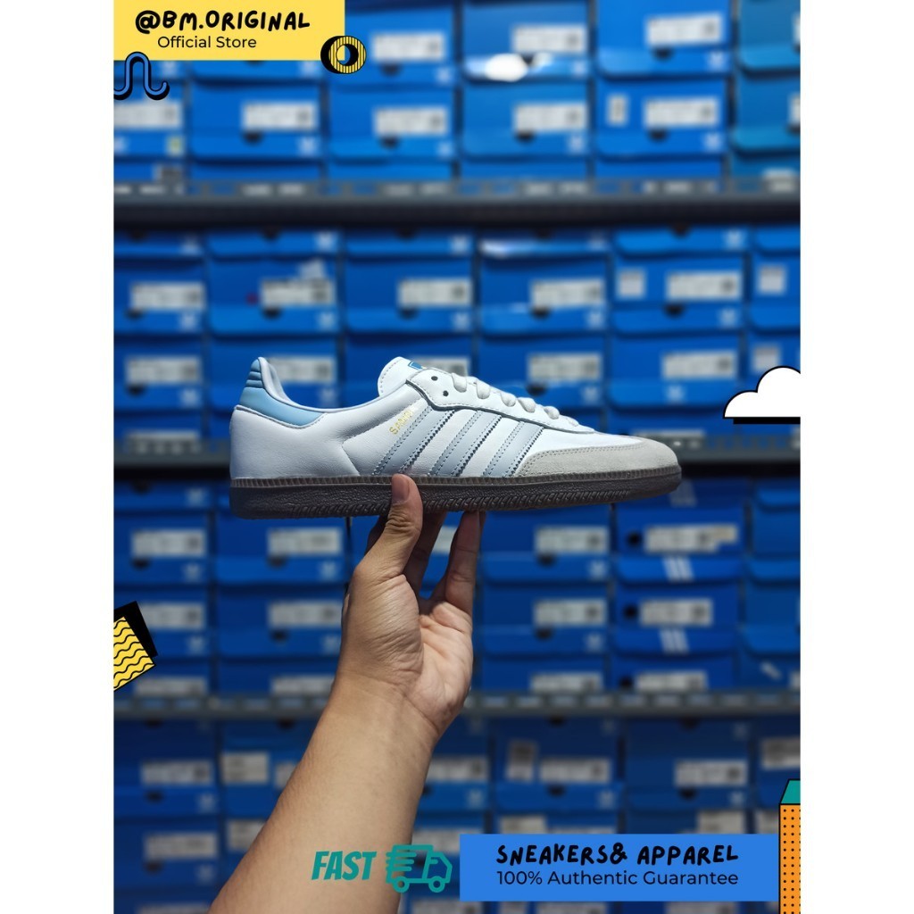 Adidas Samba OG Core White Halo Blue Gum ID2055 | Shopee Philippines