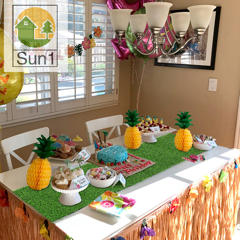 Sun1> Artificial Grass Dining Table Runner, Green Grass Table ...