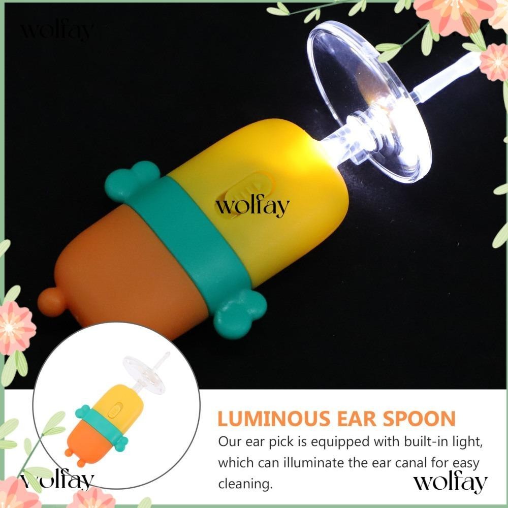 WOLFAY Cartoon Baby Ear Cleaner Earwax Removal Tool Flashlight Earpick ...