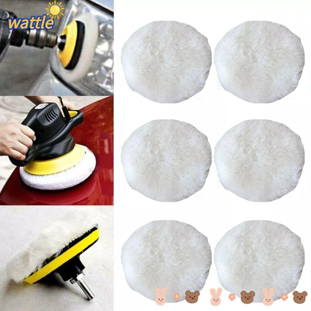 WATTLE Faux Wool Buffing Pads, 3/4/5/6/7 Inch Paint Waxing Disc ...