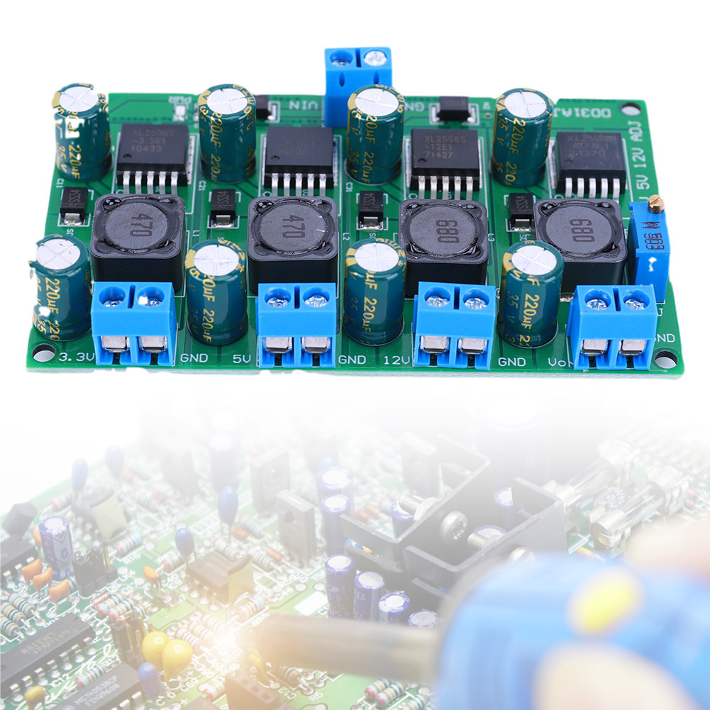 3A 4 Channel Power Supply Module Adjustable 3.3V 5V 12V DC-DC Step-Down ...