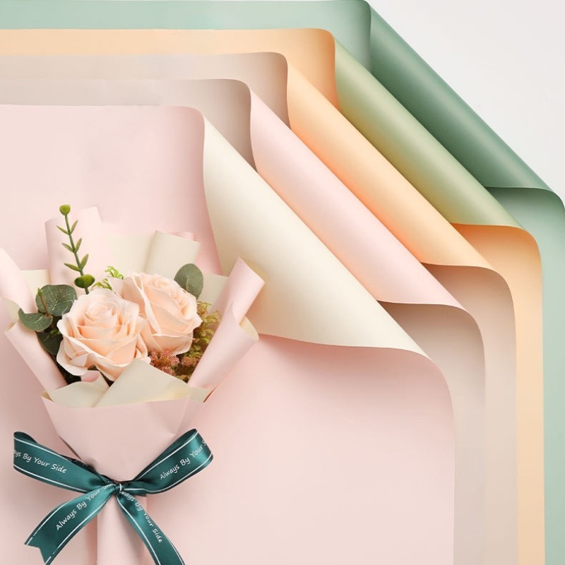 20 Sheets Korean Bicolor Waterproof Flower Wrapping Paper for Flowers ...
