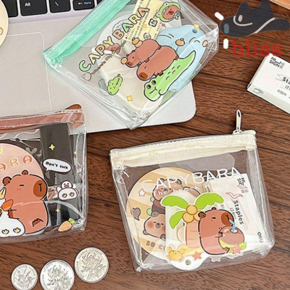 BLISS Capybara Coin Purse Wallet, Zipper Cartoon Capybara Purse Bag ...