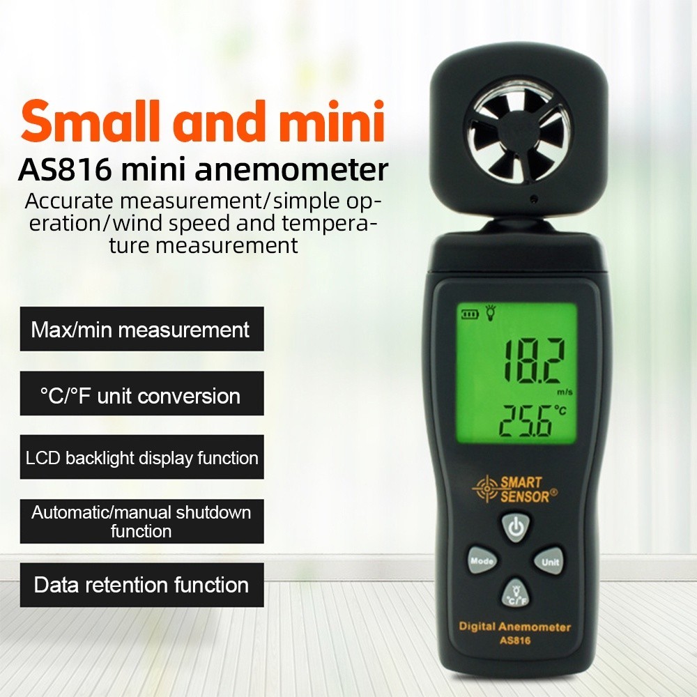 Handheld Portable Anemometer Velometer for HVAC with Wind Speed ...