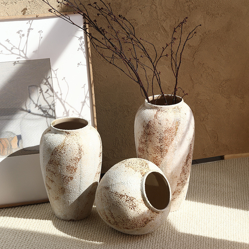 Jingdezhen Ceramic Vase Retro New Chinese Clay Pot Silent Feng Shui ...