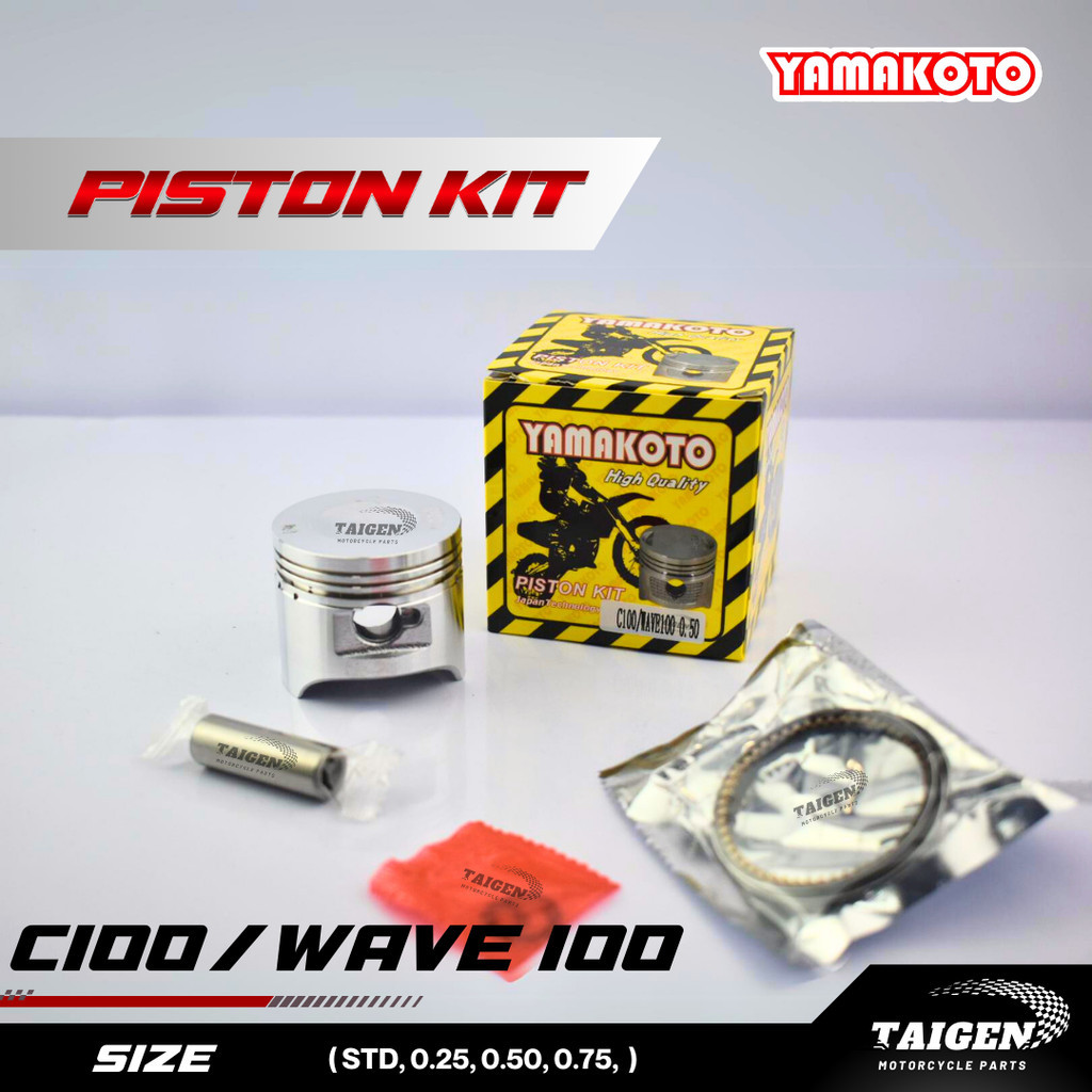YAMAKOTO Motorcycle Piston Kit For C100/WAVE 100 | Shopee Philippines