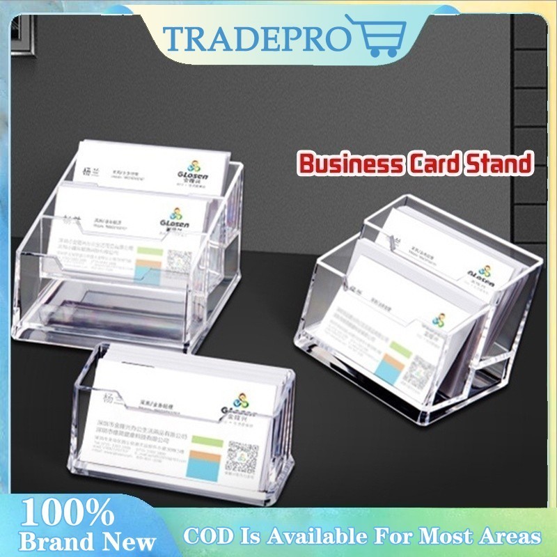 Desktop Business Card Stand Holder Acrylic Name Card Desk Stand ...