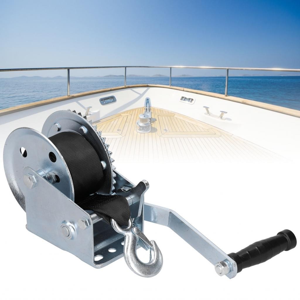 Ssrroo 1200LBS Heavy Duty Winch With 8M Strap Hand Crank Cable Gear For ...