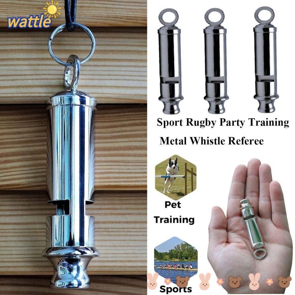 WATTLE Metal Whistle, Stainless Steel With Rope Referee Sport Whistle ...