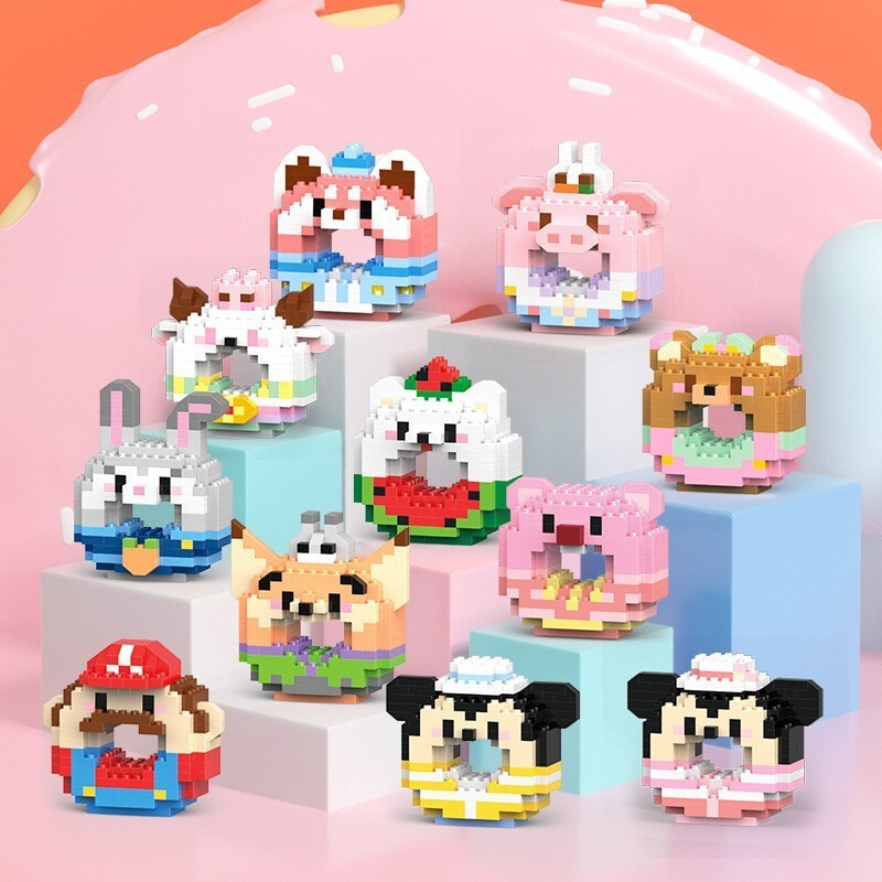 Naomikids - NM085 - Cartoon Donut Stacking Blocks Toys Mini Bricks ...