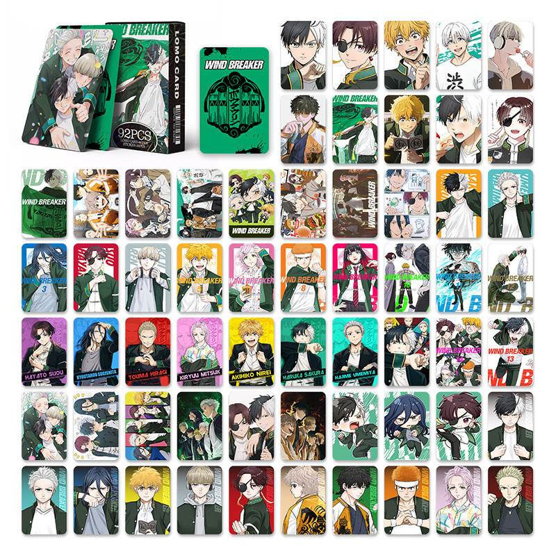 92pcs Anime Manhwa Manga WIND BREAKER Lomo Cards Tokyo Ghoul Black ...