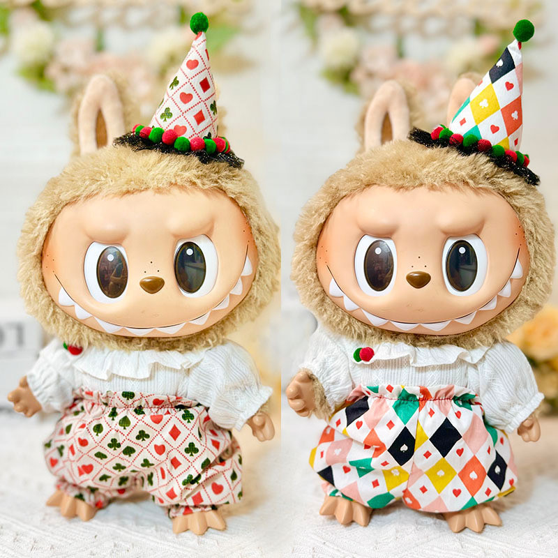 38cm Labubu Vinyl Plush Doll Clothes for Labubu Doll Clothes Poker ...