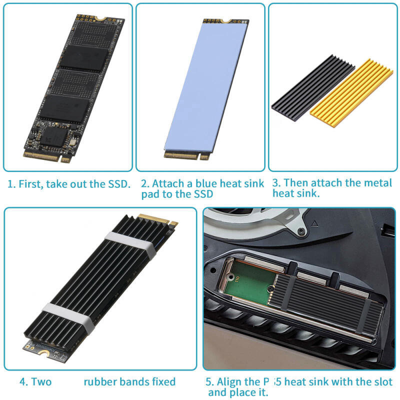 M.2 NVMe Heatsink with Thermal Silicone Pads Aluminum 2280 SSD Heat ...