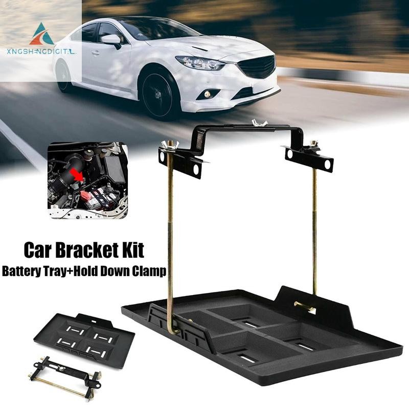 ZJPG> Universal Battery Tray Bracket Storage Battery Holder Tray Mount ...