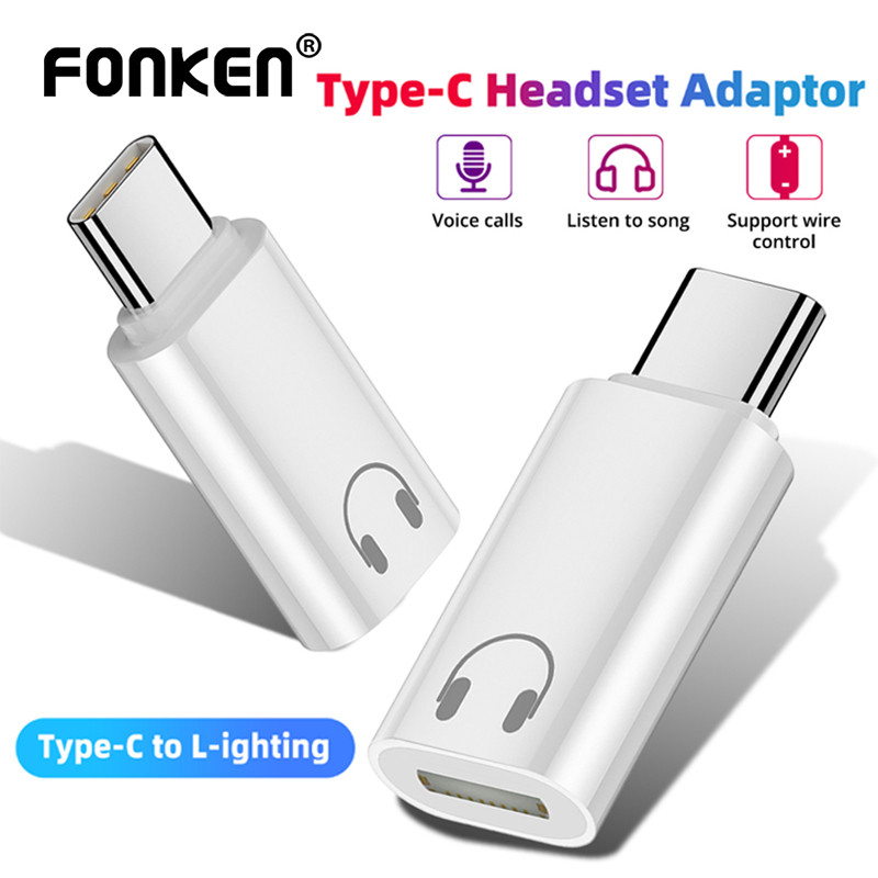 Fonken Type C to iOS Headphone Audio Adapter USB C Male To IOS Female ...