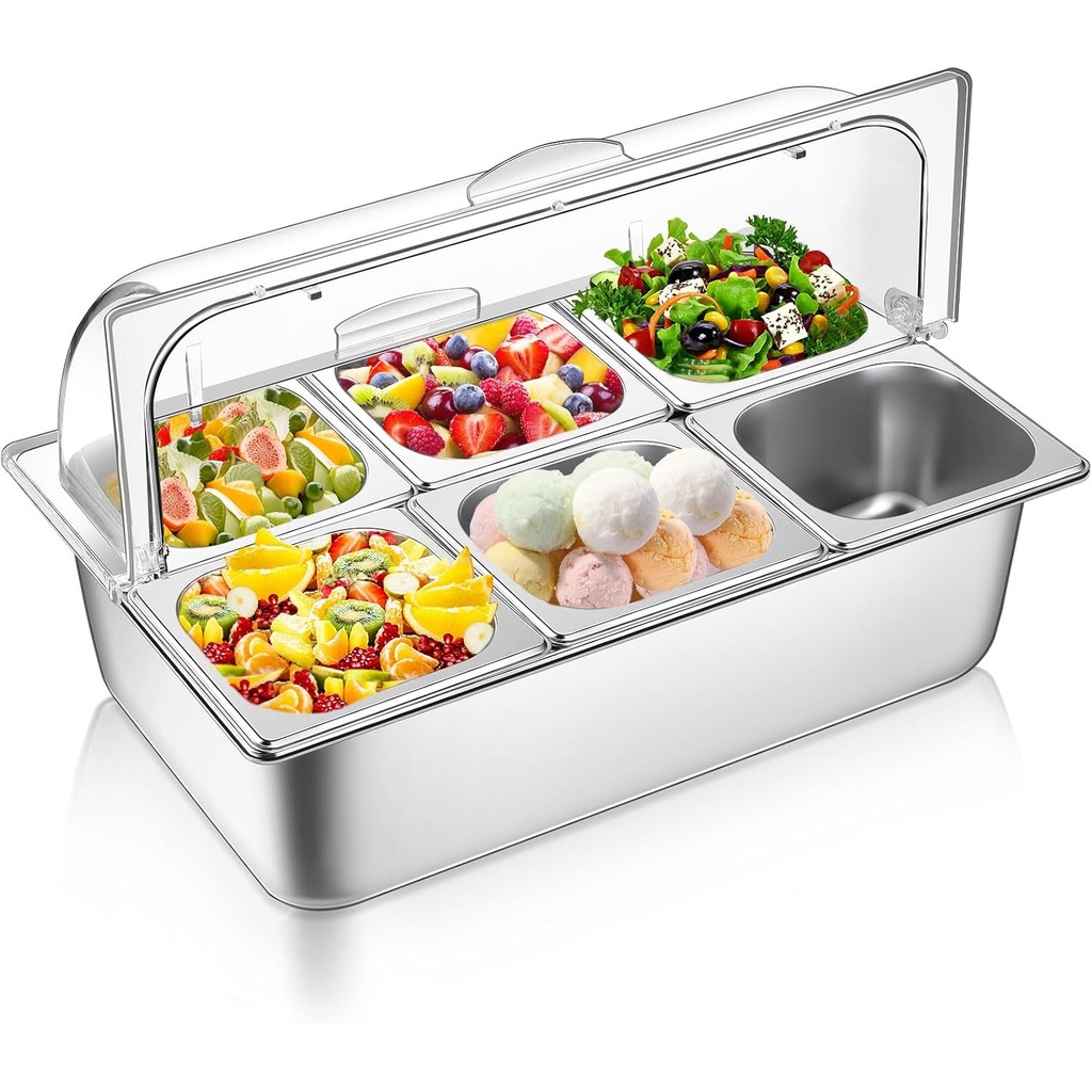 Countertop Food Serving Display Container, Stainless Steel Buffet ...