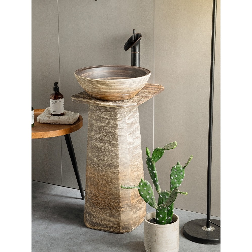 Vintage Ceramic Floor-Standing Outdoor Wash Basin Pedestal Wash Basin ...