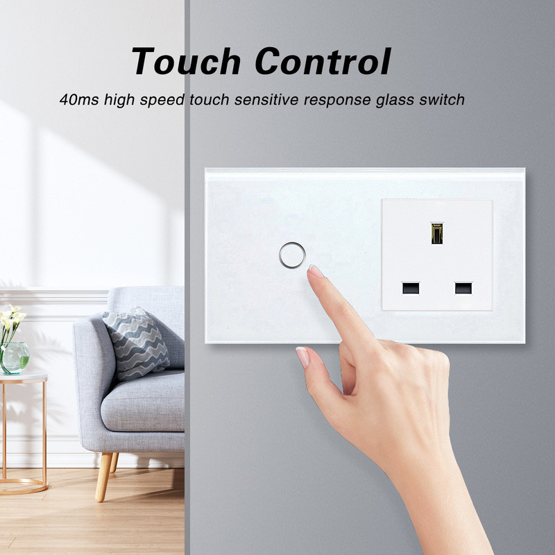 Cross-border 146 * 86 Type British Standard Touch Switch Socket Glass ...