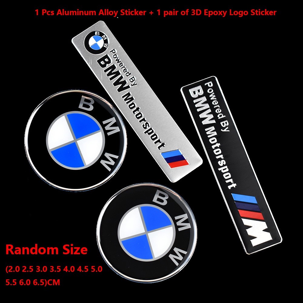 3D Aluminum Alloy Car Stickers For BMW Motorsport Emblem Car Stickers ...