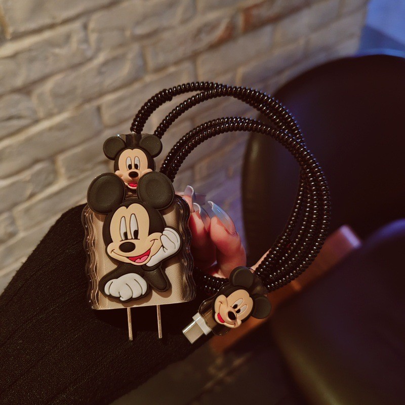 4 in 1/Cute Cartoon Cute (Mickey Mouse) DIY 18w/20w Charger Protector ...
