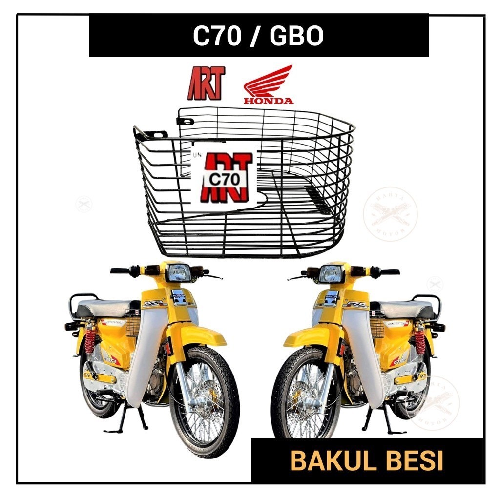 ART FREE TAPAK BAWAH HONDA C70 C 70 / GBO GBO J WIRE BASKET IRON BAKUL ...