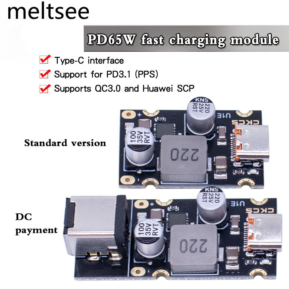 QC4.0 QC3.0 Type-C USB PD65W Fast Charging Adapter Module DC8-32V 3.25A ...