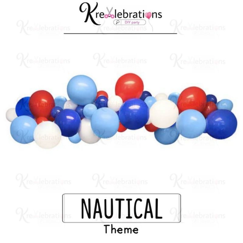 Nautical theme Balloon Arch Garland Birthday Party Decoration Set ...